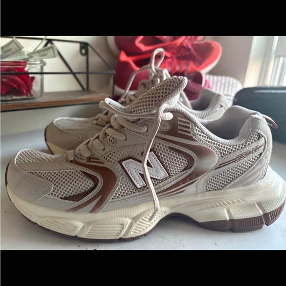 New Balance | Shoes | New Balance White And Tan Sneakers | Poshmark